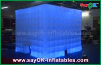 China Inflatable Photo Booth Enclosure 2.4x2.4x2.5m Oxford Cloth LED Strip One Door for Events for sale