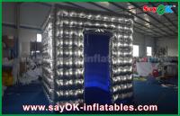 China Inflatable Photo Booth 2.4x2.4x2.5m with RGB LED Lighting White Oxford Cloth for sale