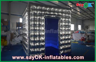 China Inflatable Photo Booth 2.4x2.4x2.5m with RGB LED Lighting White Oxford Cloth for sale