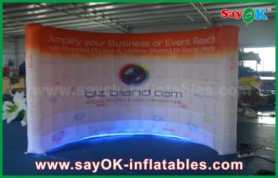 China Customized Inflatable Photo Booth Lighting Wall with RGB LED 210D Oxford Cloth for sale