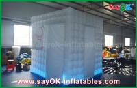 China Inflatable Photo Booth Case 2.4x2.4x2.5m Two Door White Oxford Cloth Advertising Display for sale