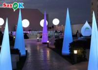 China 5m Inflatable Lighting Decoration Cone Red Light Post For Party Wedding Event for sale