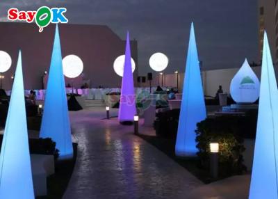 China 5m Inflatable Lighting Decoration Cone Red Light Post For Party Wedding Event for sale