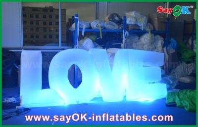 China SayOK 3.1x1.2m Inflatable Love Letters Wedding Decoration with 16 Color LED Lights Nylon for sale