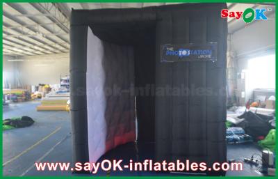 China Inflatable Photo Booth 2.4x2.4x2.4m Black Arc Shape Enclosure with RGB LED Lighting Wholesale for sale