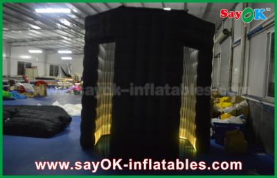 China Inflatable Photo Booth 2.4mH Oxford Cloth Wedding Arc Cube with Two Doors RGB LED for sale