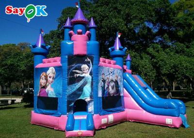 China Waterproof Inflatable Bounce House Princess Frozen Carriage Bouncy Castle with Slide 500 lbs for sale