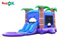 China Girls Pastel Pink Inflatable Bounce House White Bouncy Jumping Castle 500 lbs Capacity for sale