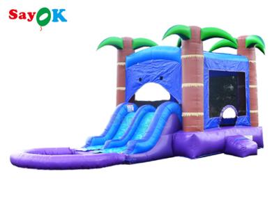 China Girls Pastel Pink Inflatable Bounce House White Bouncy Jumping Castle 500 lbs Capacity for sale