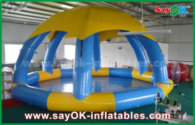 China PVC 0.6mm 5m Diameter Inflatable Swimming Pool with Roof Cover for Family Outdoor Use for sale