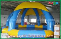 China Commercial Durable Inflatable Swimming Pool with Yellow Roof Cover Custom Size PVC Tarpaulin for sale