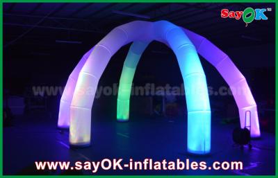 China Inflatable Wedding Arch 5m Diameter LED Light Archway with 6 Legs 600D Oxford Cloth for sale