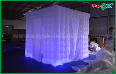 China Inflatable Photo Booth 2.5x2.5x2.5m Oxford Cloth LED Wedding Kisko Frame with CE Blower for sale