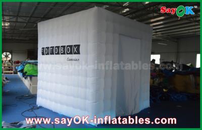 China Inflatable Photo Booth 2.5m White Wedding Tent with RGB LED Lighting and Two Doors for sale