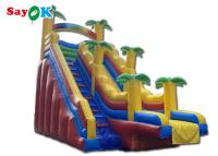 China Commercial Kids Inflatable Water Slide Copper Palm Tree Theme 0.55mm PVC for sale