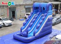China Commercial 0.55mm PVC Inflatable Water Slide with Pool - Customizable Dimensions & 2-Year Warranty for sale