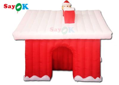China Custom Inflatable Santa House Tent 3x3x2.8m for Shopping Mall Christmas Decor for sale