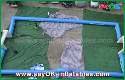 China Commercial Grade Inflatable Football Toss Game 10x20ft Blue PVC Tarpaulin with Custom Print for sale