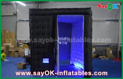 China Inflatable Photo Booth Enclosed Cube 2.5m with LED Lighting 18kg Black for Party Rental for sale