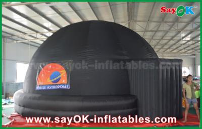 China 6m Black Inflatable Planetarium Dome Projection Screen Tent with Logo Print for sale