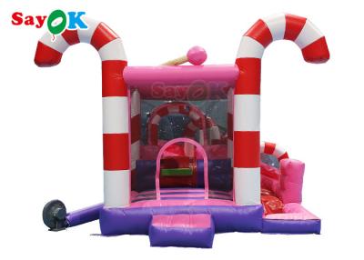 China Silk Printing Candy Inflatable Slide Bouncer 2-in-1 PVC 0.55mm for Kids Outdoor Fun for sale