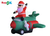 China Oxford Cloth Inflatable LED Christmas Santa Claus Flying Airplane 3m 4m for sale