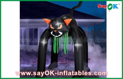 China Inflatable Halloween Cat Decoration 1m-4m Oxford Cloth Customizable for sale