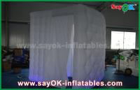 China White Inflatable Photo Booth Enclosure 2.4x2.4x2.4m Cube with LED Lighting for Events for sale