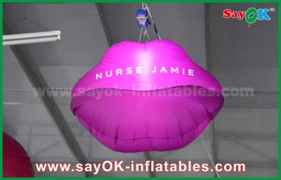 China 1.5m Inflatable Nylon Lip Red Mouth LED Light Roof Decoration Waterproof Customizable for sale