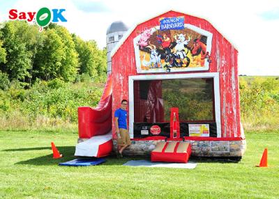 China Customized Farmyard Toddler Obstacle Inflatable Water Slide Bounce House 0.55mm PVC for sale
