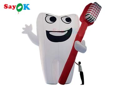 China White 6m Inflatable Cartoon Character Giant Teeth Promotional Model Custom PVC for sale