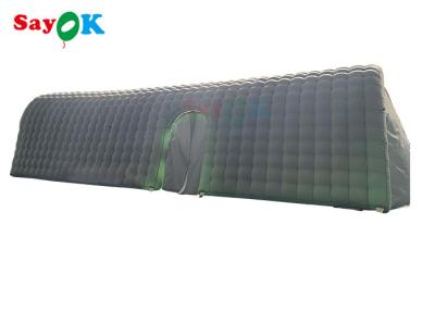 China Custom Inflatable PVC Tunnel Tent 9x2x2.5m Event Dome Air Channel Tent with Door Curtain for sale