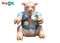 China EN71 Certified Inflatable Cartoon Pig Model Outdoor Advertising Decor Blow Up Character 2m for sale