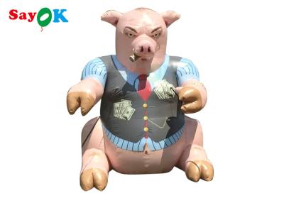China EN71 Certified Inflatable Cartoon Pig Model Outdoor Advertising Decor Blow Up Character 2m for sale