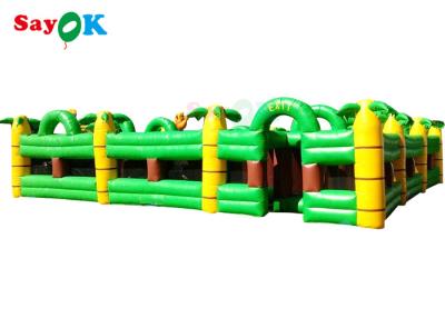 China Inflatable Palm Tree Maze 12x10x3.4m PVC Tarpaulin Party Game for Adults Kids for sale