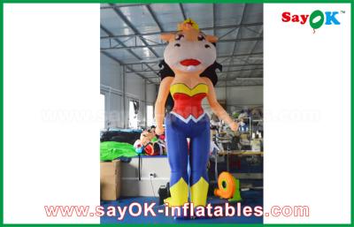 China Custom Inflatable Advertising Balloon 2m Height Cartoon Character Cow with Built-in Blower for sale