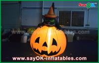 China Durable Halloween Inflatable Holiday Decorations Pumpkin Cat With Led Lighting for sale