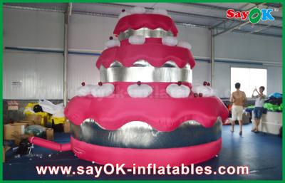 China Custom Inflatable Giant Cake Decoration PVC 210D Oxford Cloth for Party Birthday for sale