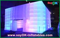 China Outdoor PVC Coated Giant Cube Inflatable Tent with Color Change Light 12x6x3m for sale