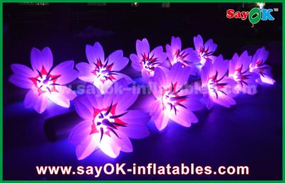 China 5m White Long Ground Nylon Cloth LED Flower Chain Inflatable Light Decoration for sale