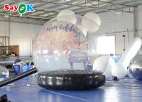 China Transparent Inflatable Snow Globe Bounce House 3m PVC Christmas Holiday Decoration with Custom Background for sale