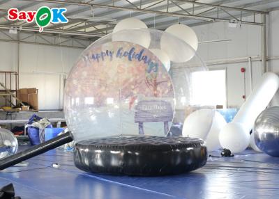 China Transparent Inflatable Snow Globe Bounce House 3m PVC Christmas Holiday Decoration with Custom Background for sale