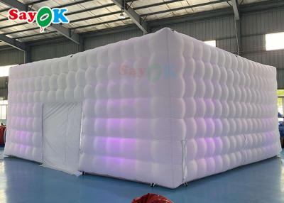 China Sayok 8x8x4m Outdoor White Inflatable Air Tent with LED Lights for Party Events for sale
