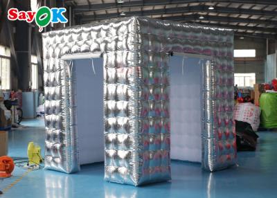 China Inflatable Photo Booth Backdrop Wall 2.5m with LED Lights Remote Control for Party Events for sale