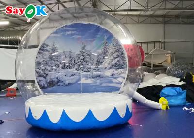 China 0.6mm PVC Inflatable Snow Globe 3m Christmas Background Wall Photo Booth Yard Decoration for sale