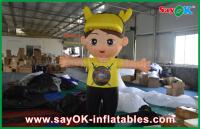 China Custom 2m Inflatable Cartoon Character Yellow Boy Oxford Cloth Advertising Display with CE Blower for sale