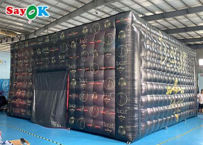 China Large Inflatable Tent 8x8x4m Outdoor Mobile Event Tent with LED Lights Waterproof PVC for sale