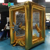 China Gold Large Advertising Inflatable Money Machine Crash Cube 950W Blower for Promotion for sale
