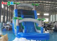 China Commercial Inflatable Water Slide Park 0.55mm PVC Tarpaulin Coconut Tree Theme for sale