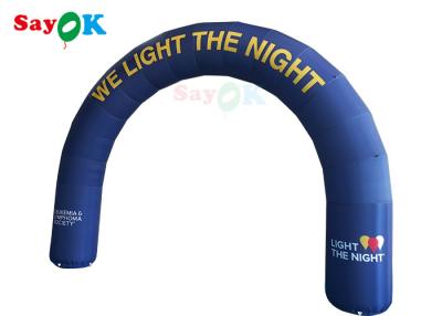 China 6x0.9x4.5m Blue Semicircle Inflatable Arch With Printed Pattern for sale